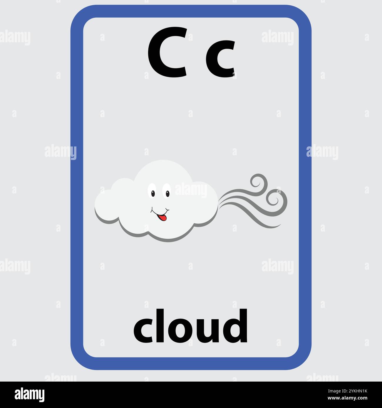 Alphabet flashcard for children with the letter c from cloud Stock ...