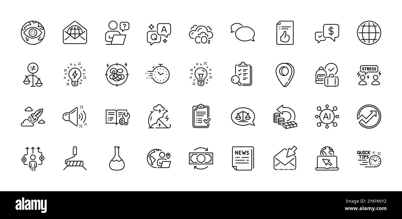 Idea, Inspect and Cash back line icons pack. AI, Question and Answer ...
