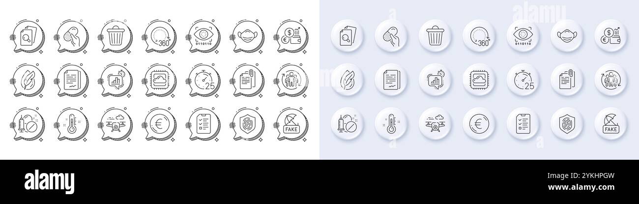 Fake news, Interview and Euro money line icons. For web app, printing. Line icons. Vector Stock ...