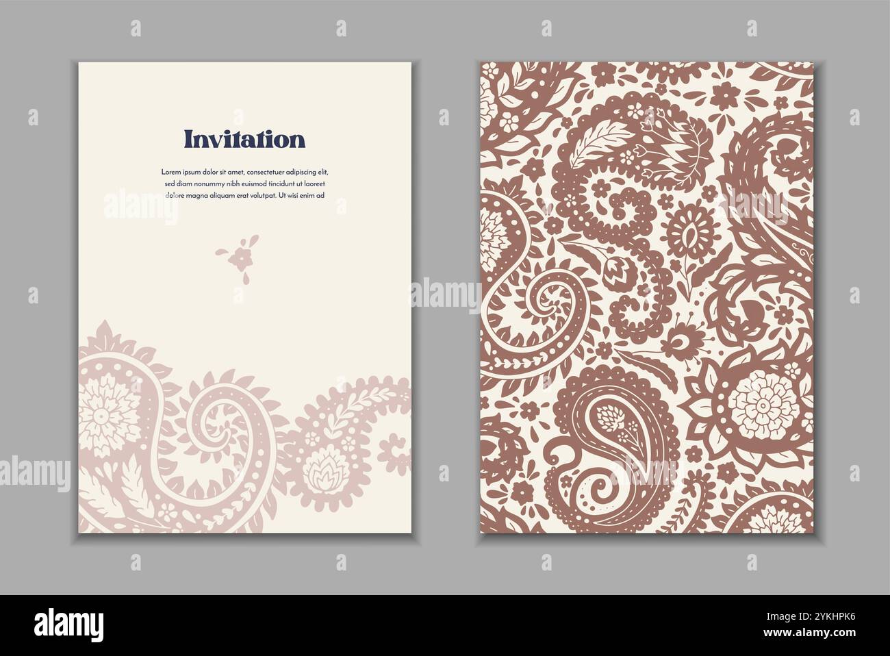 Two greeting cards set with paisley motifs Stock Vector Image & Art - Alamy