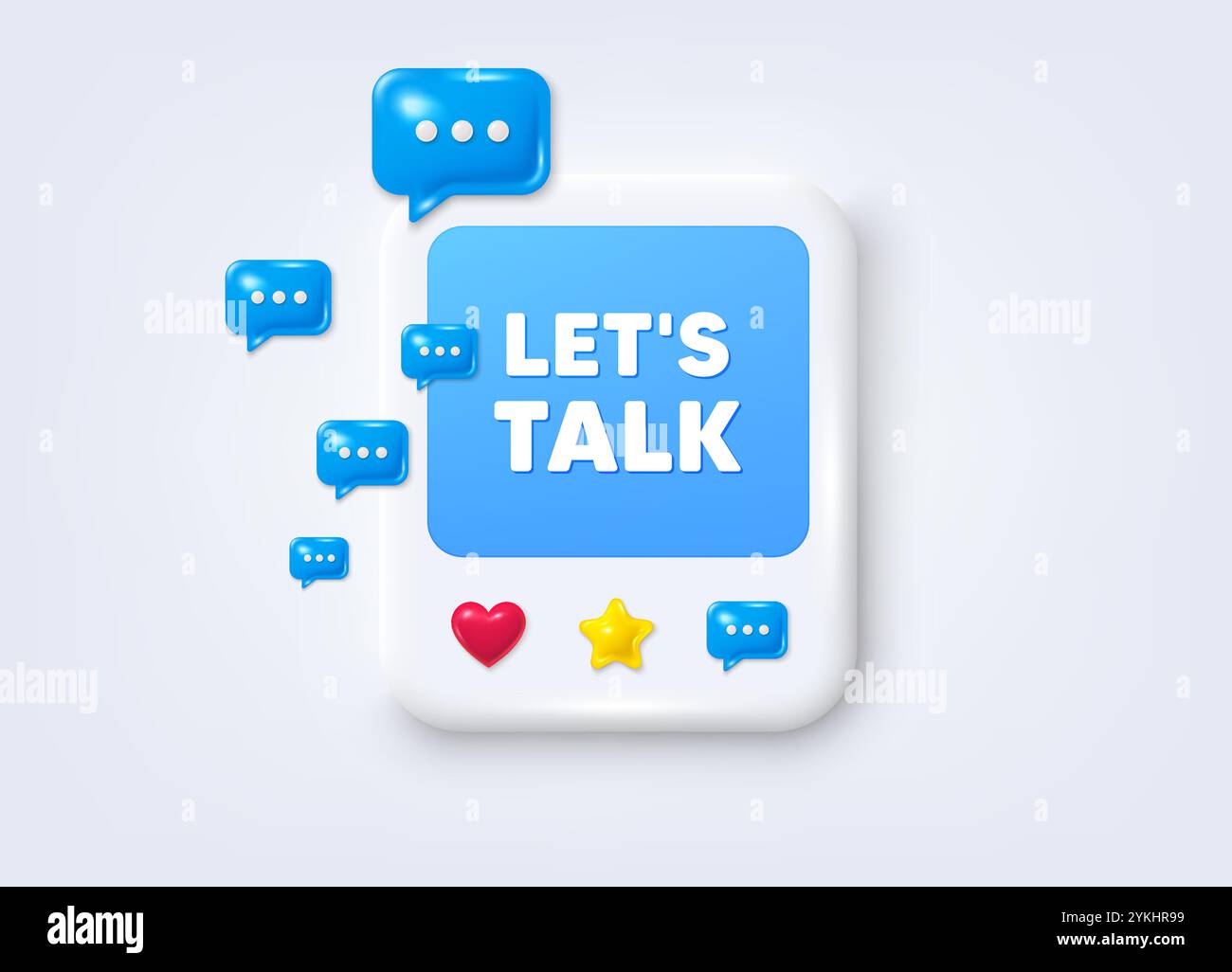 Lets talk tag. Connect offer sign. Social media post 3d frame. Vector ...