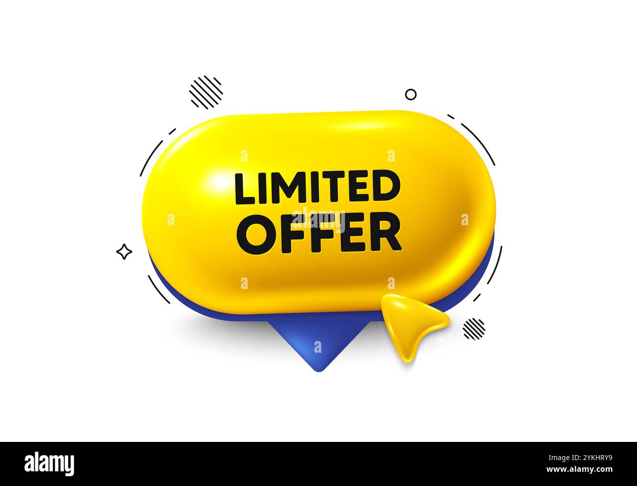 Limited offer symbol. Special promo sign. Offer speech bubble 3d icon ...