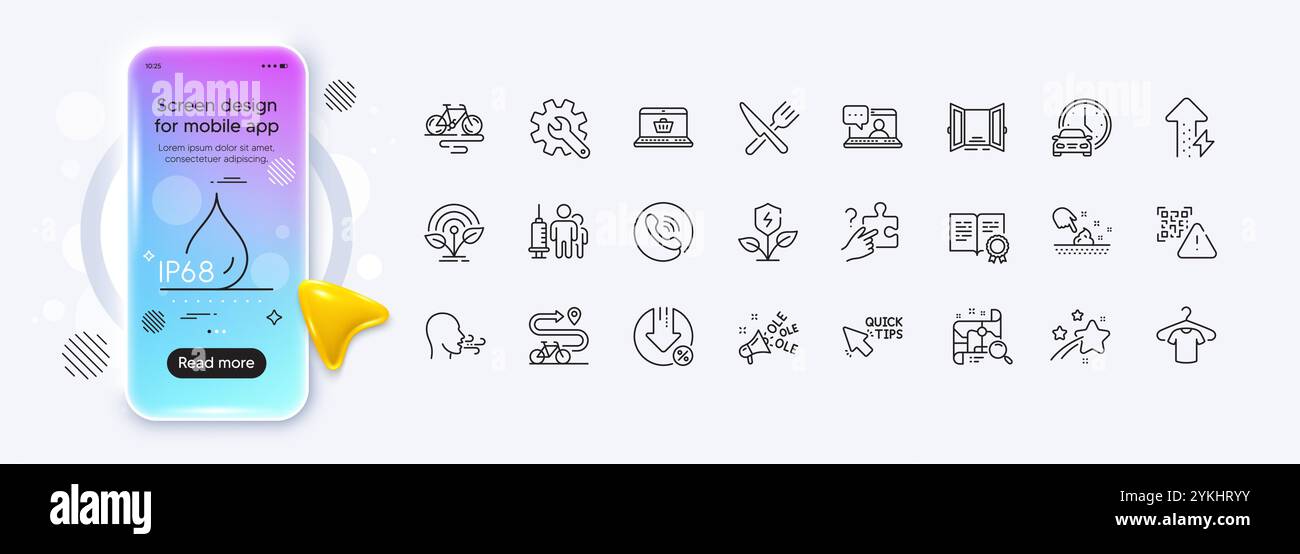 Skin moisture, Bike and Ole chant line icons for web app. Pictogram ...
