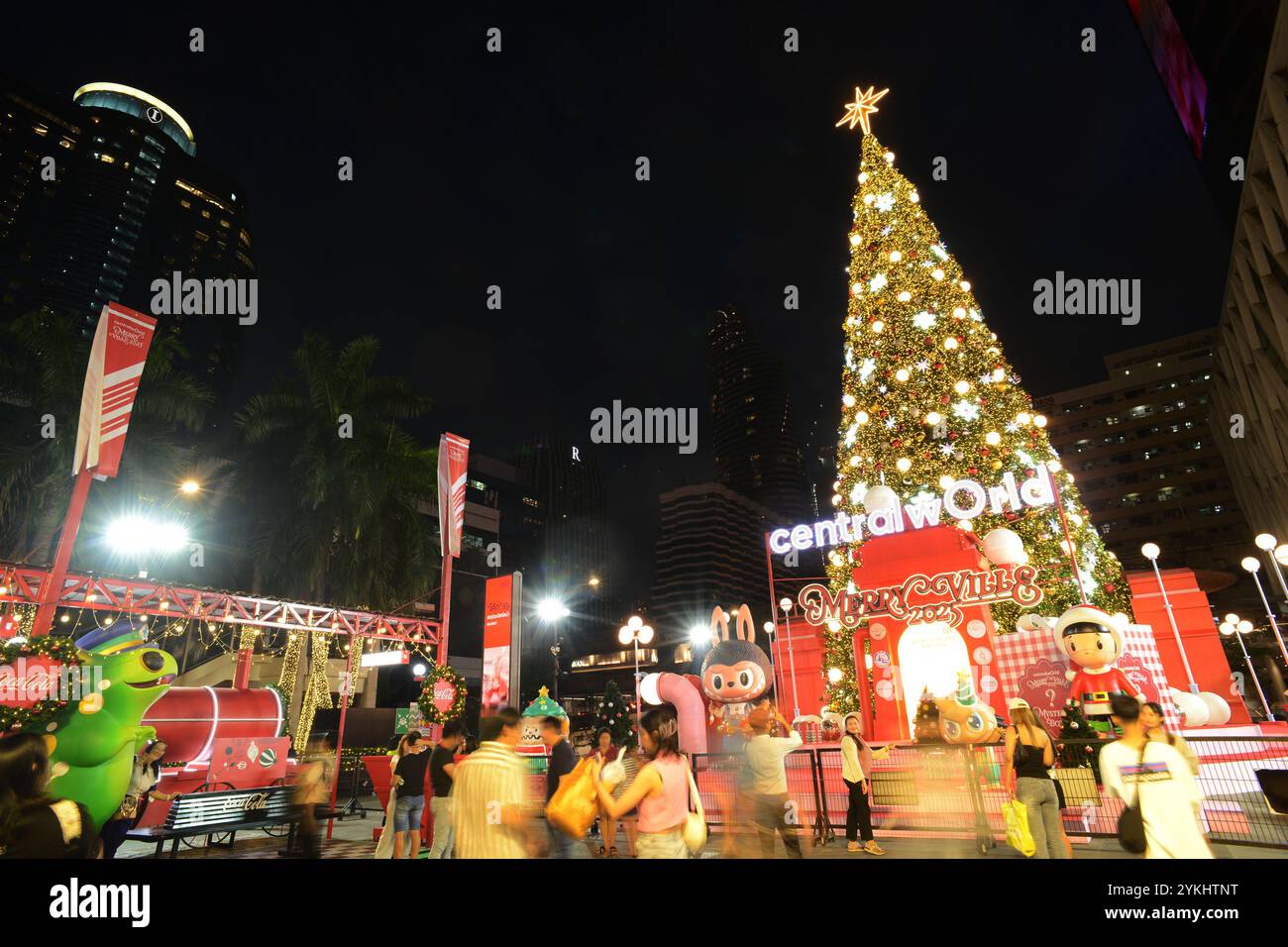 Light of Christmas tree and doll decorate beautiful on Christmas Tree ...