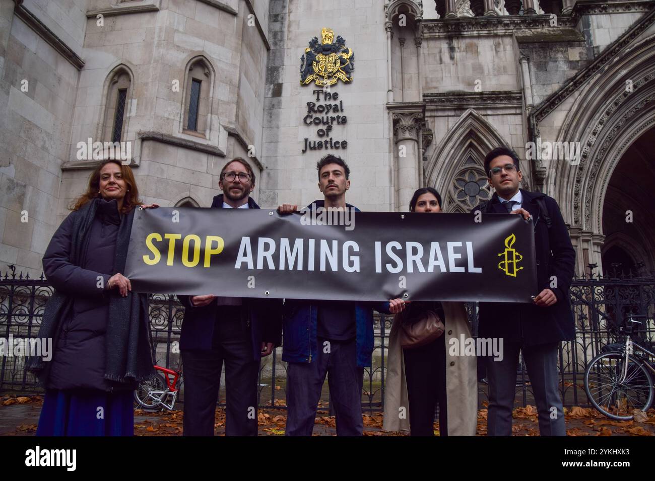 London, UK. 18th November 2024. Members of Amnesty International hold a ...