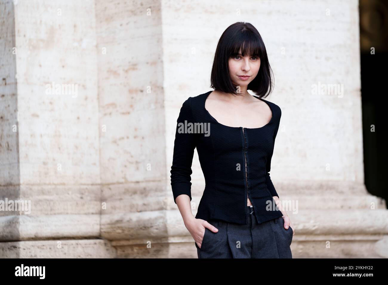 ROME, ITALY - NOVEMBER 18: (L-R) Ludovica Francesconi, Leo Gassmann ...