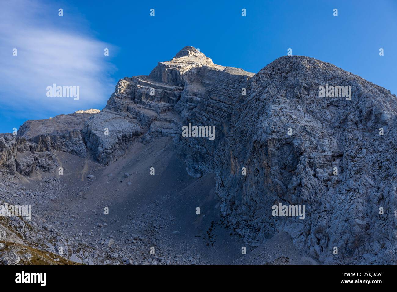 Antelao Peak, located in the Dolomites, is a prominent mountain ideal ...