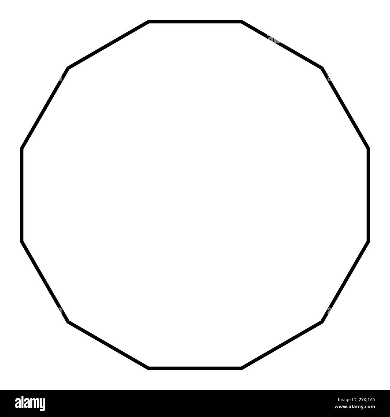 Dodecagon shape symbol, black and white vector silhouette illustration ...