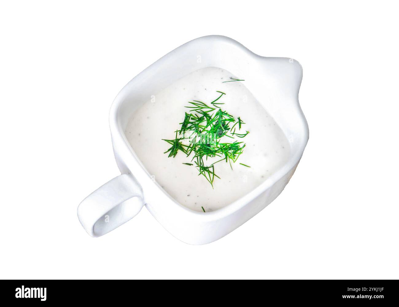 caesar sauce in a white pan isolated on a white background Stock Photo ...