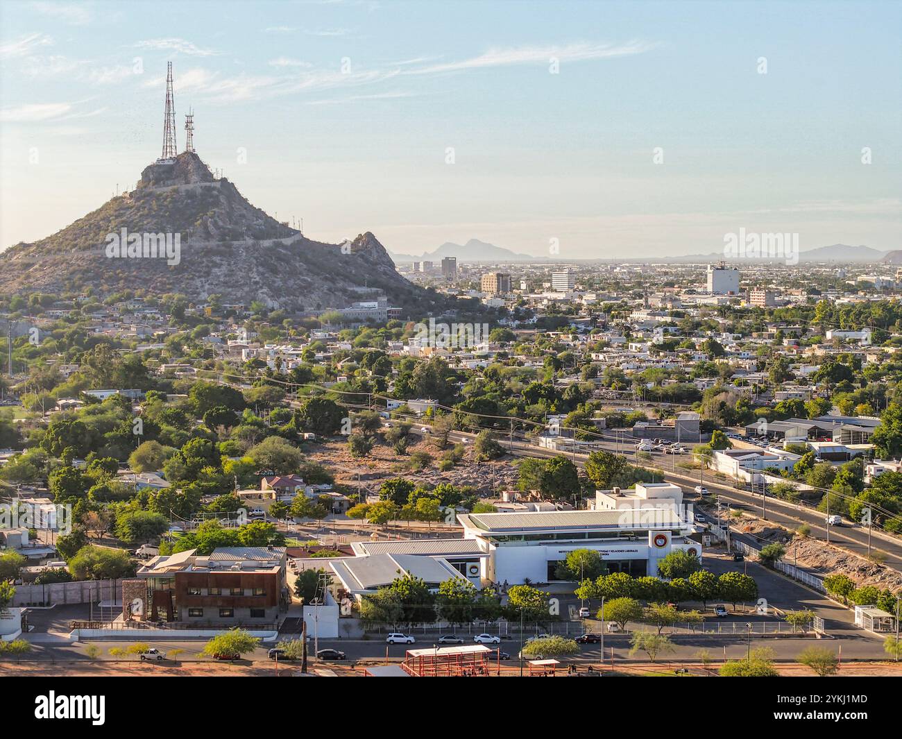 Aerial view of Cerro de la Campana and the Hacienda de la Flor ...
