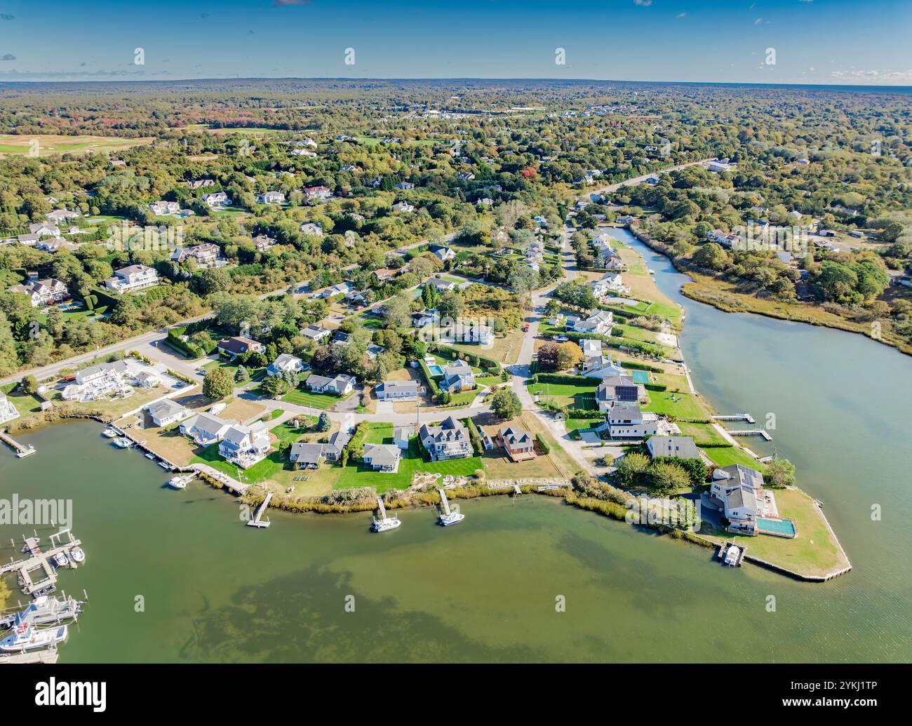 aerial view of old fort pond and vicinity Stock Photo - Alamy
