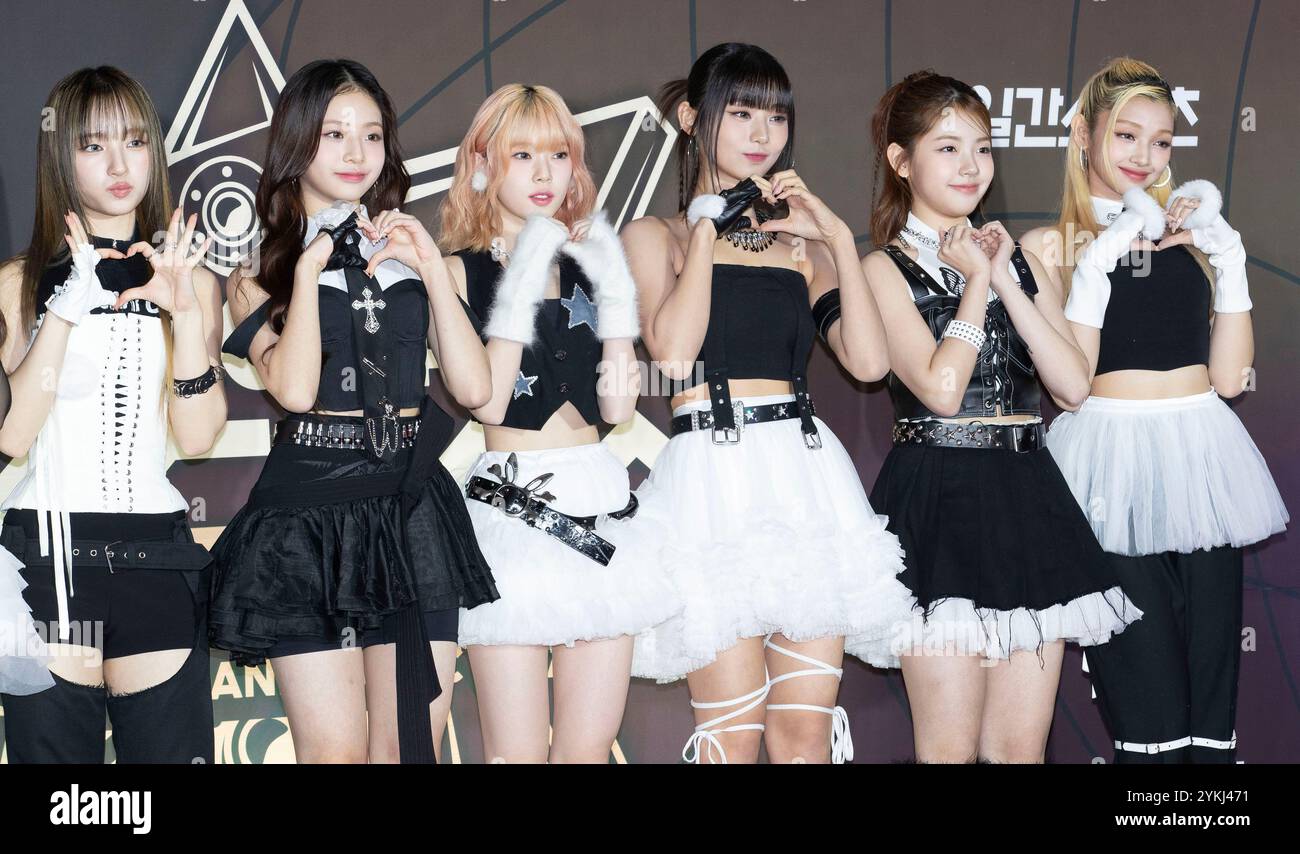 Incheon, South Korea. 17th Nov, 2024. Hyeonju, Nana, Gehlee, Kotoko, Yunha. Elisia, Yoona, and ...