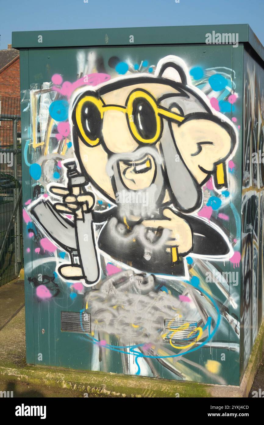 Graffiti, wall, Banksy, spray-paint, public space, colourful, satirical ...