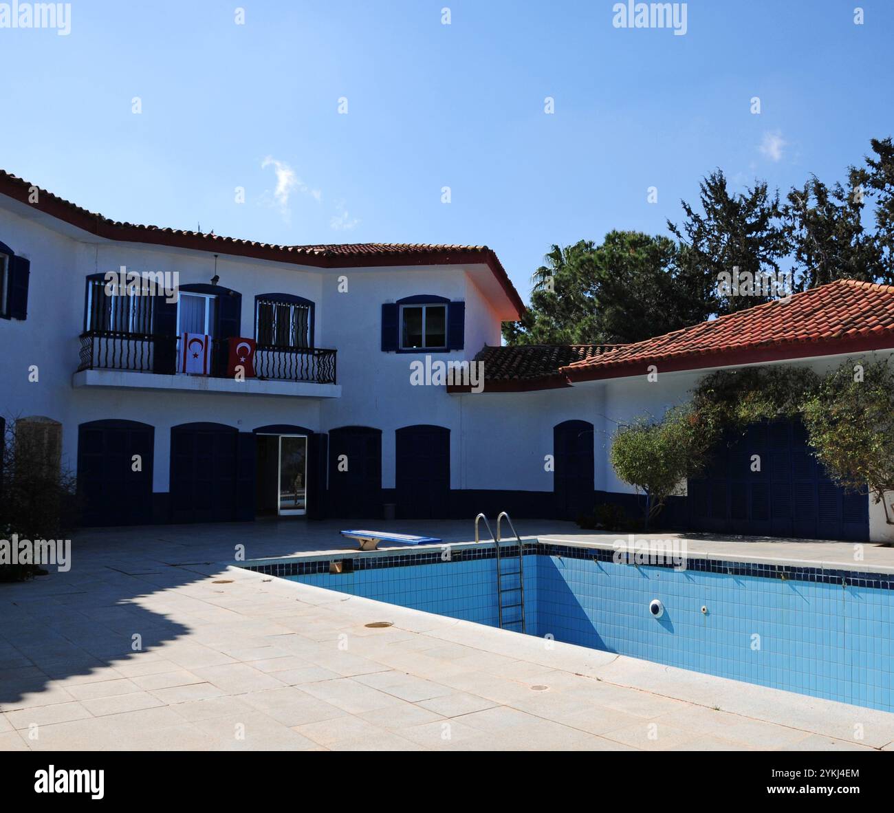 Blue Mansion in Cyprus Stock Photo - Alamy
