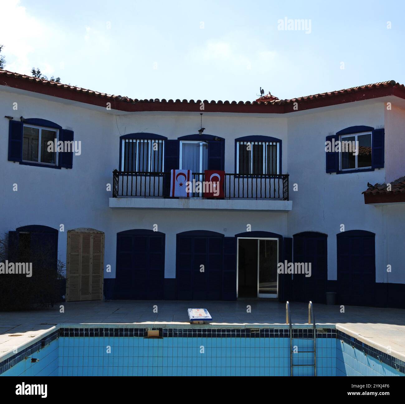 Blue Mansion in Cyprus Stock Photo - Alamy