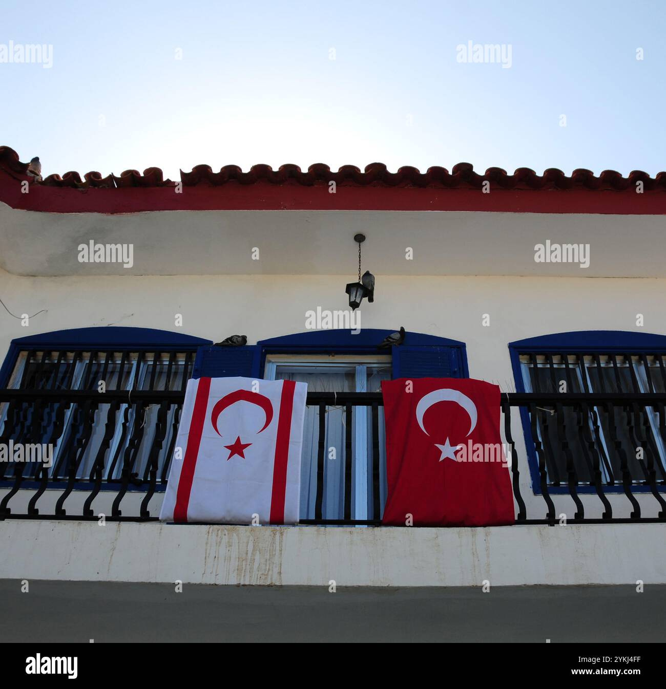 Blue Mansion in Cyprus Stock Photo - Alamy