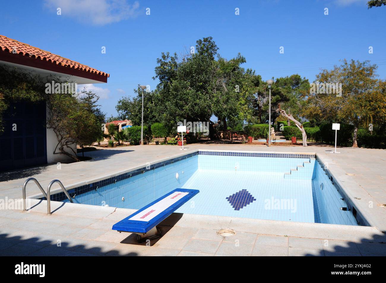 Blue Mansion in Cyprus Stock Photo - Alamy