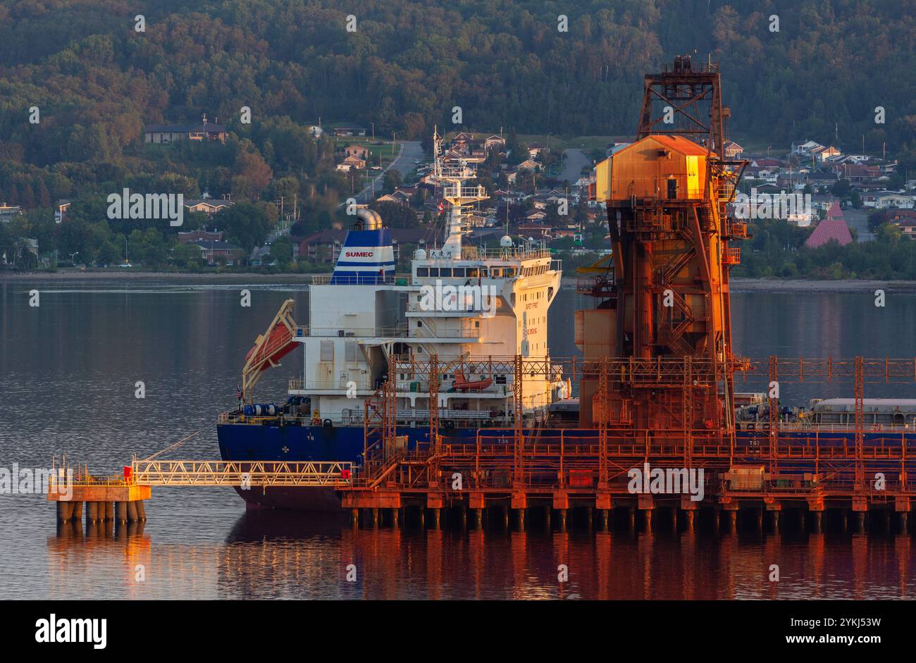 Cargo ship, Saguenay River, La Baie,Saguenay, Quebec, Canada Stock ...