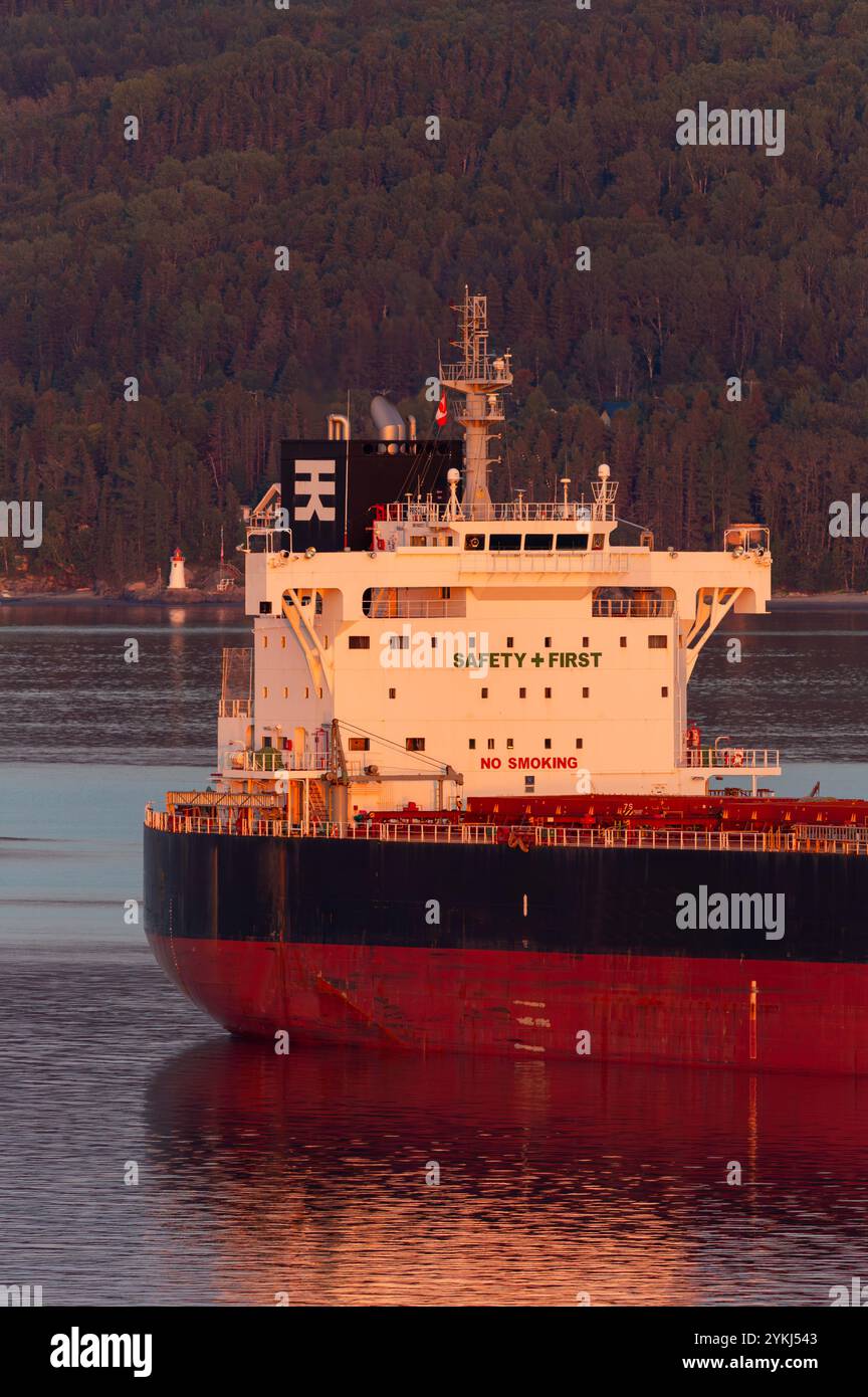 Cargo ship, Saguenay River, La Baie,Saguenay, Quebec, Canada Stock ...