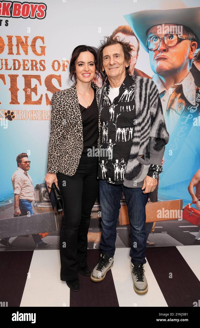 Sally Humphreys (left) and Ronnie Wood arriving for the UK premiere of ...