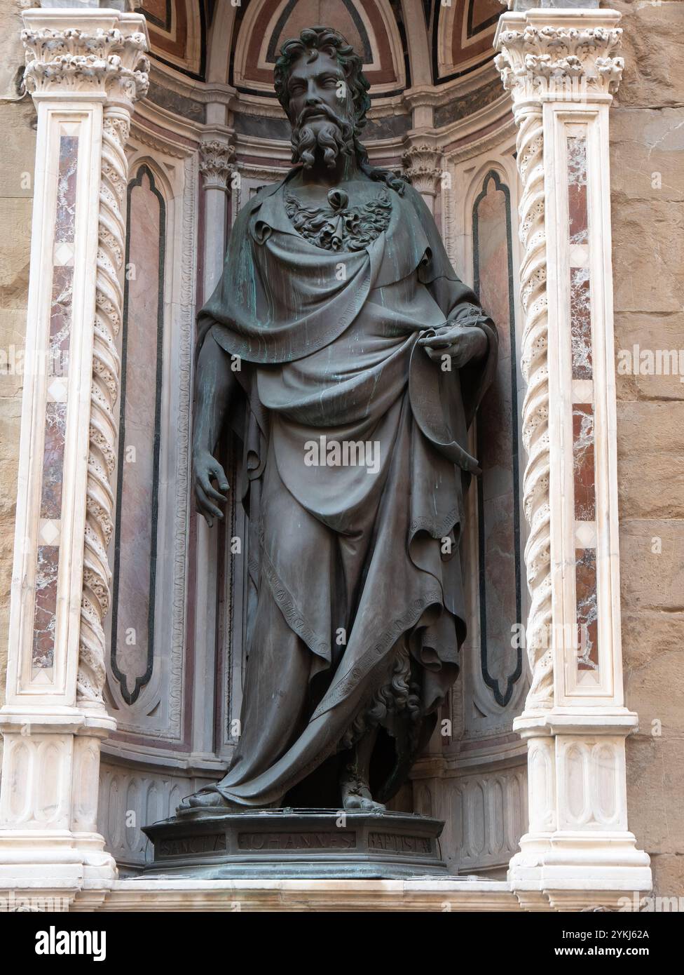 Bronze statue of saint john the baptist by lorenzo ghiberti hi-res ...