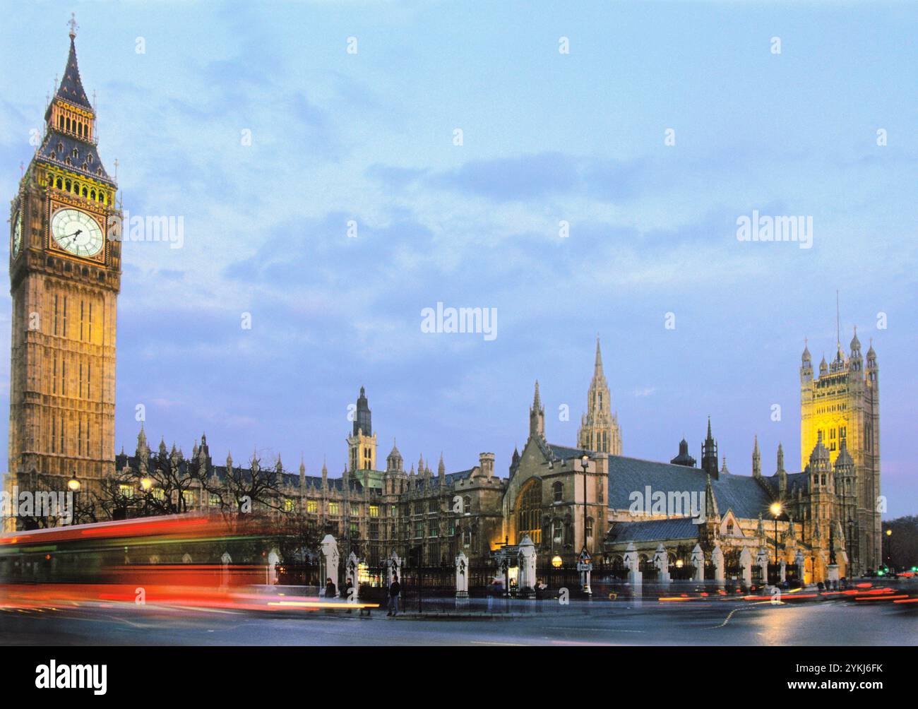 London England Big Ben Houses of Parliament dusk. Famous Victorian ...