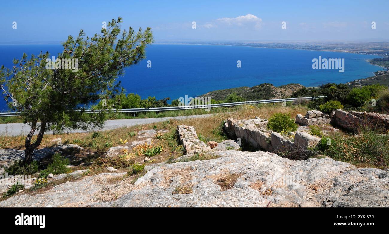The remains of the Vouni Palace, located on the Turkish side of Cyprus ...