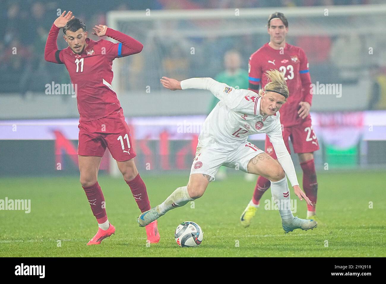 Serbien, Denmark. 18th Nov, 2024. UEFA Nations League-kampen mellem ...