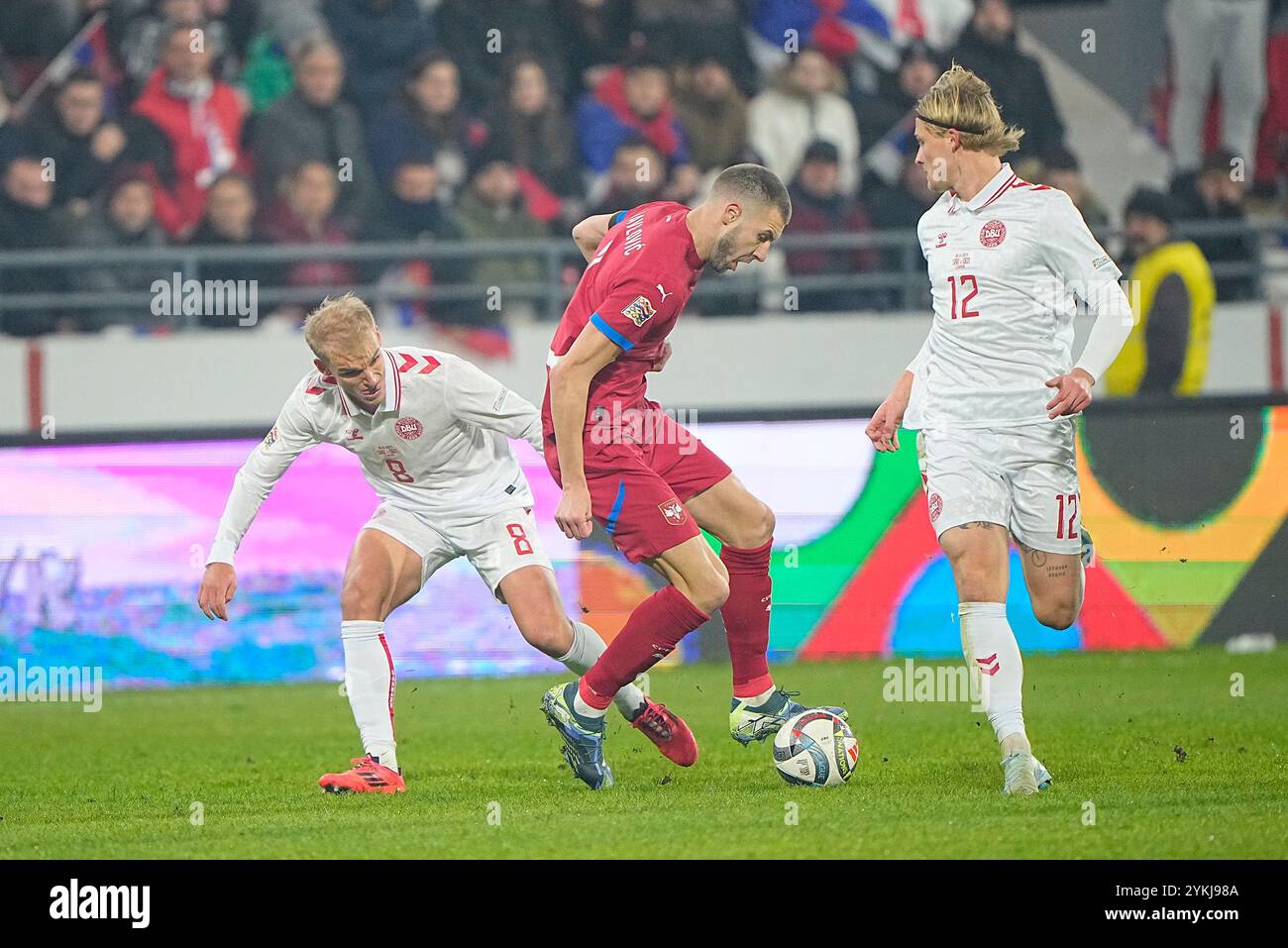 Serbien, Denmark. 18th Nov, 2024. UEFA Nations League-kampen mellem ...