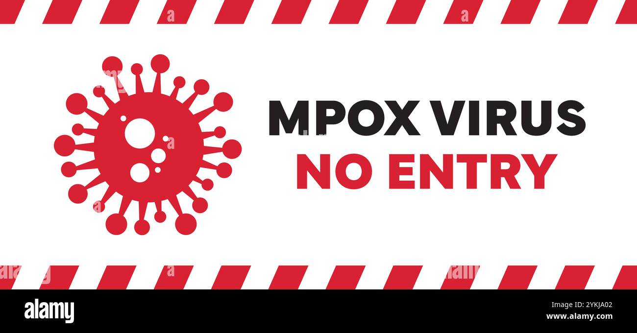 Monkeypox virus cells outbreak wide medical banner. Monkey pox virus ...