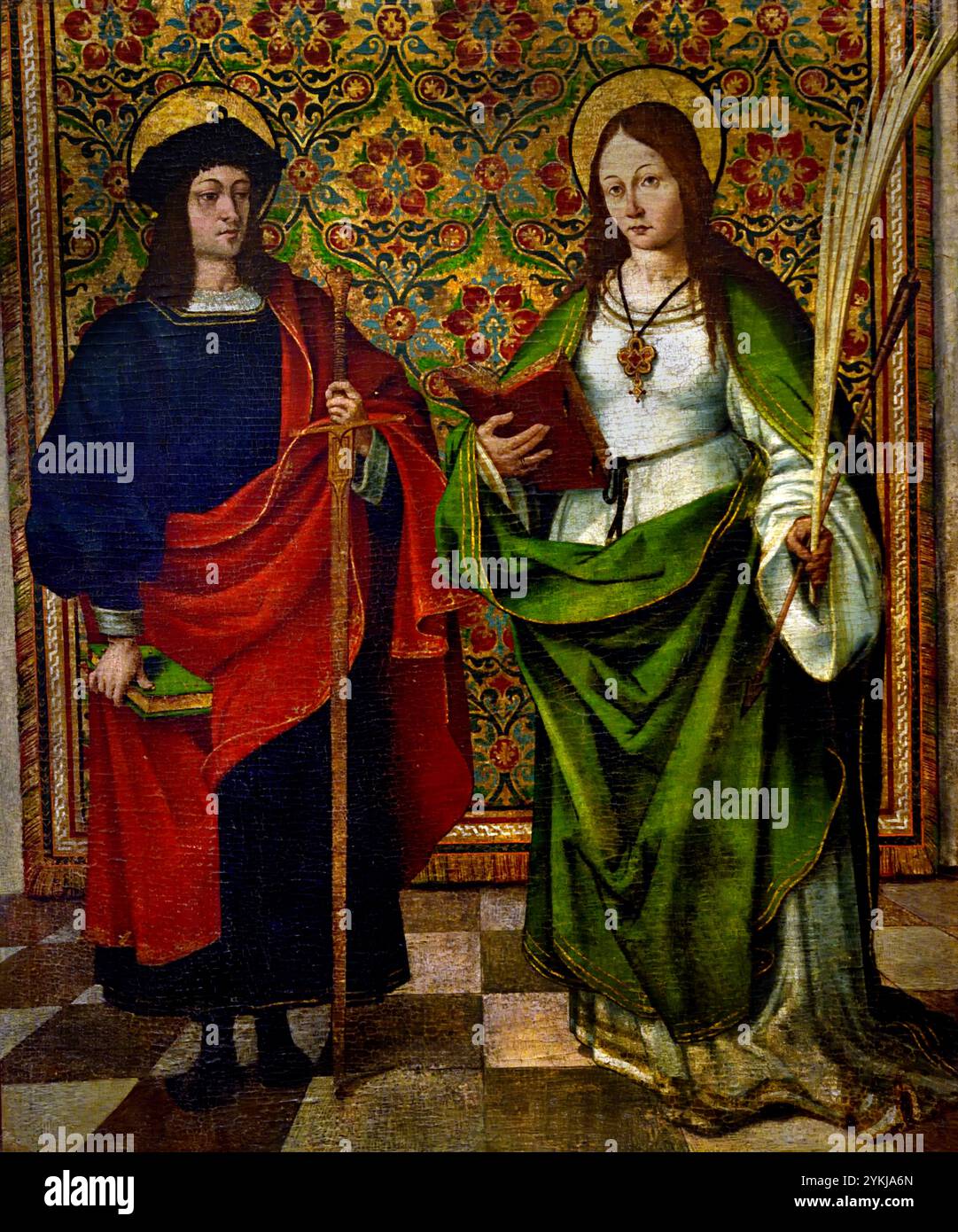 Sant Iscle and Santa Victòria, Altarpiece of Millars,by Pere Mates 1500 ...