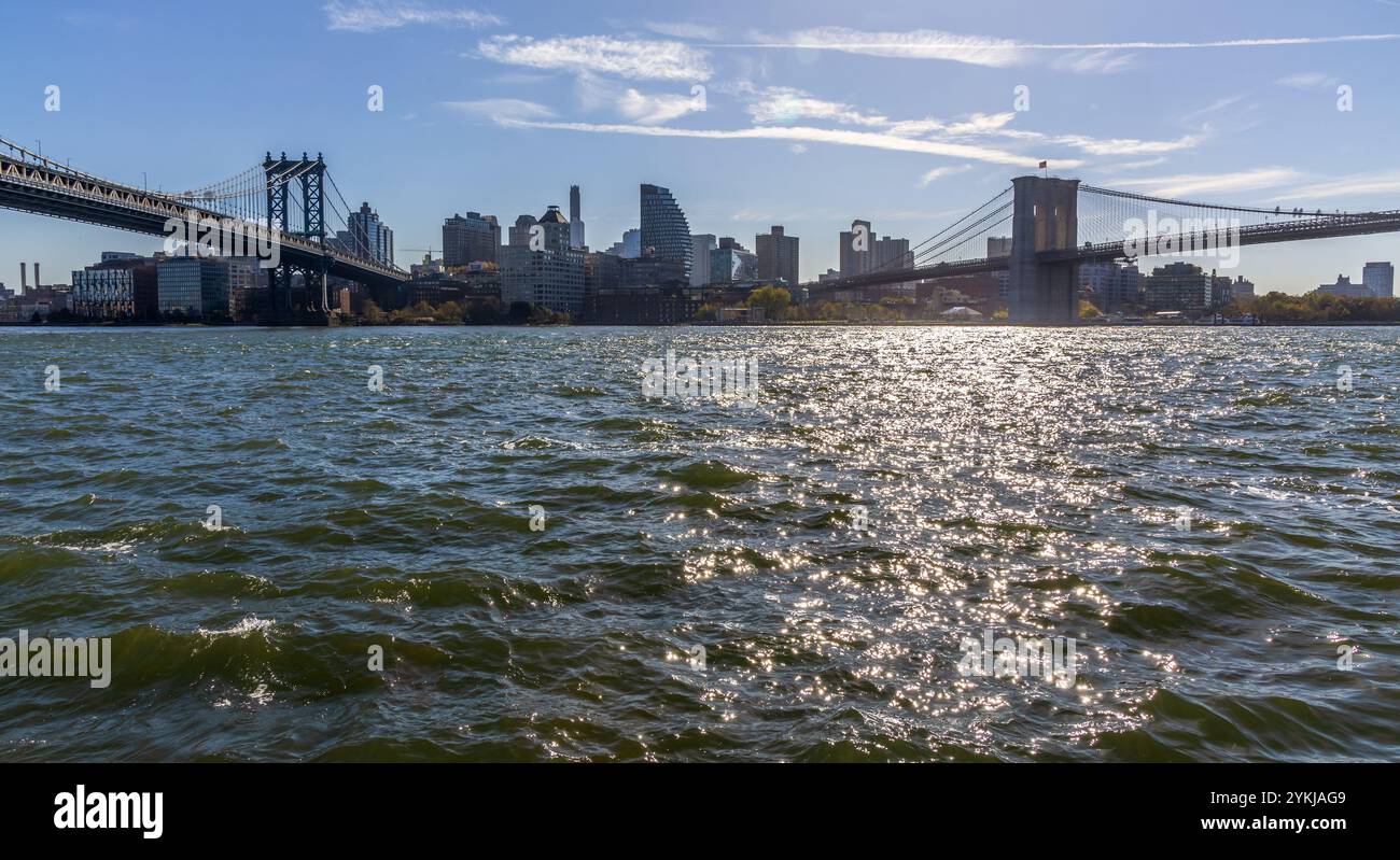 Brooklyn Bridge, Manhattan Bridge, Brooklyn Waterfront Panorama, and ...