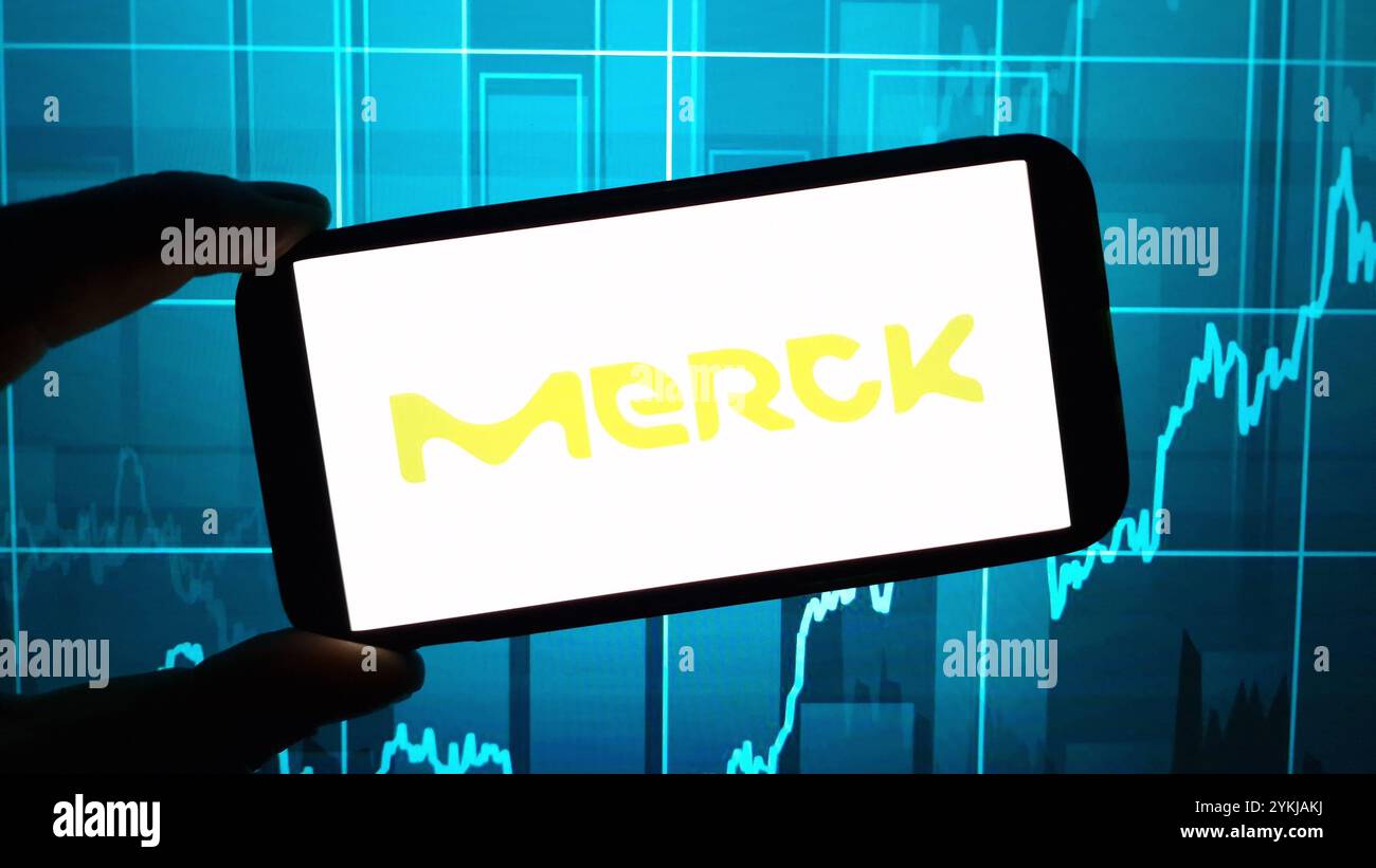 Konskie, Poland - November 18, 2024: Merck KGaA company logo displayed ...