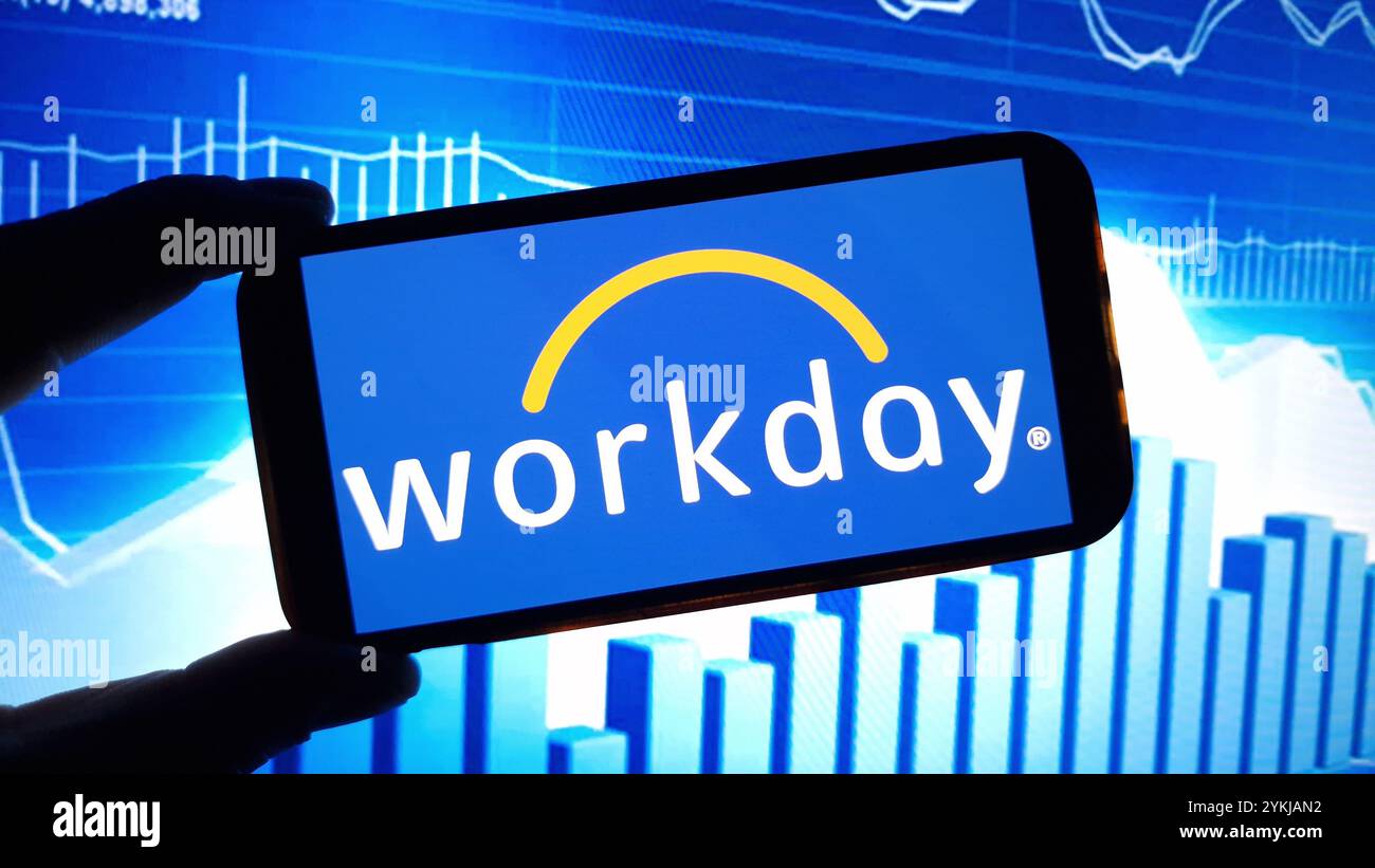 Konskie, Poland - November 18, 2024: Workday company logo displayed on ...