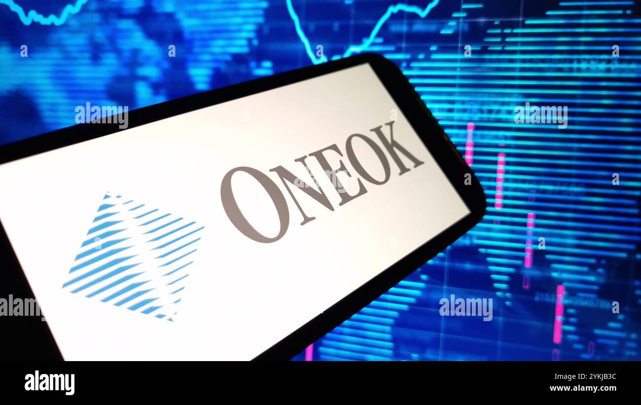 Konskie, Poland - November 18, 2024: Oneok company logo displayed on ...