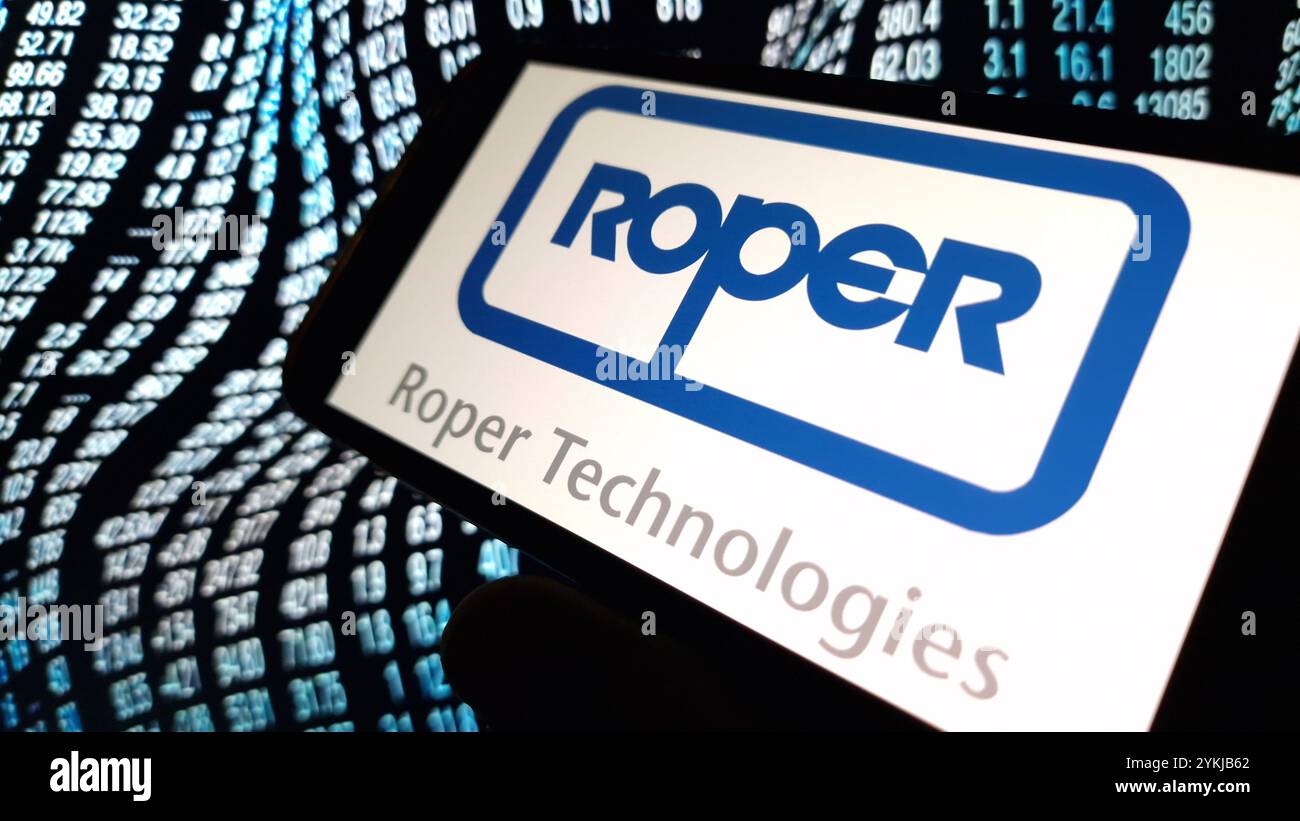 Konskie, Poland - November 18, 2024: Roper Technologies company logo ...