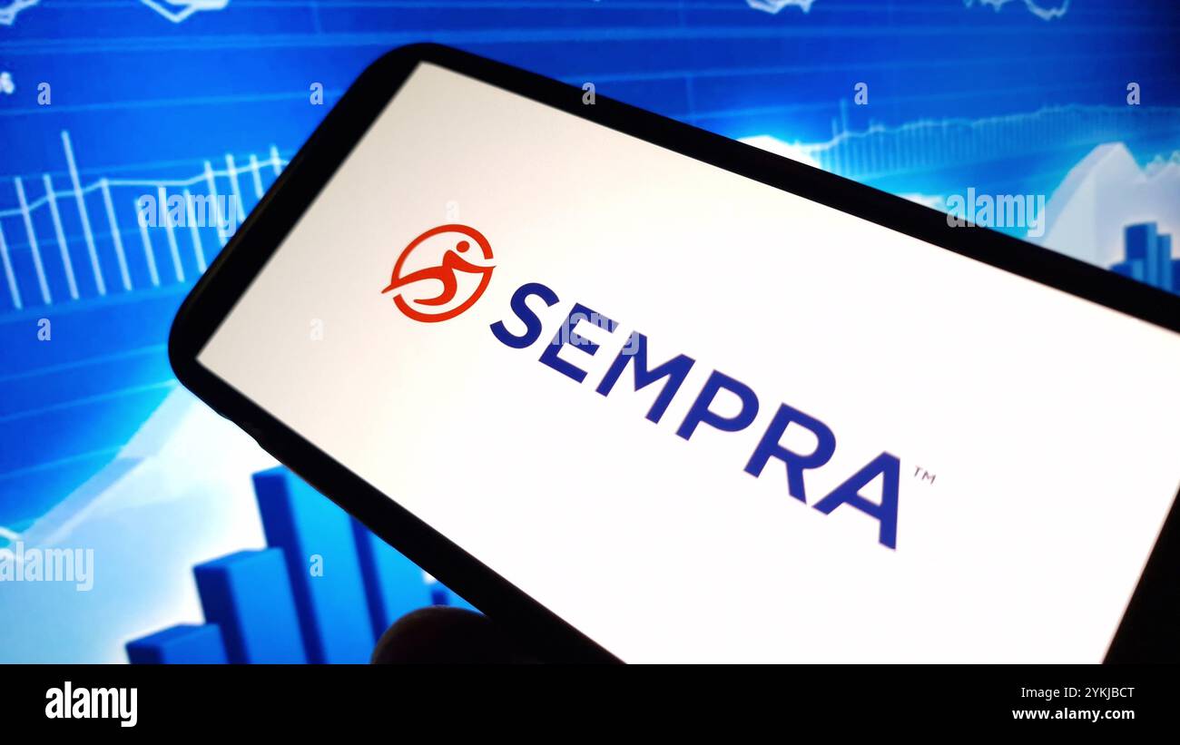 Konskie, Poland - November 18, 2024: Sempra Energy company logo ...