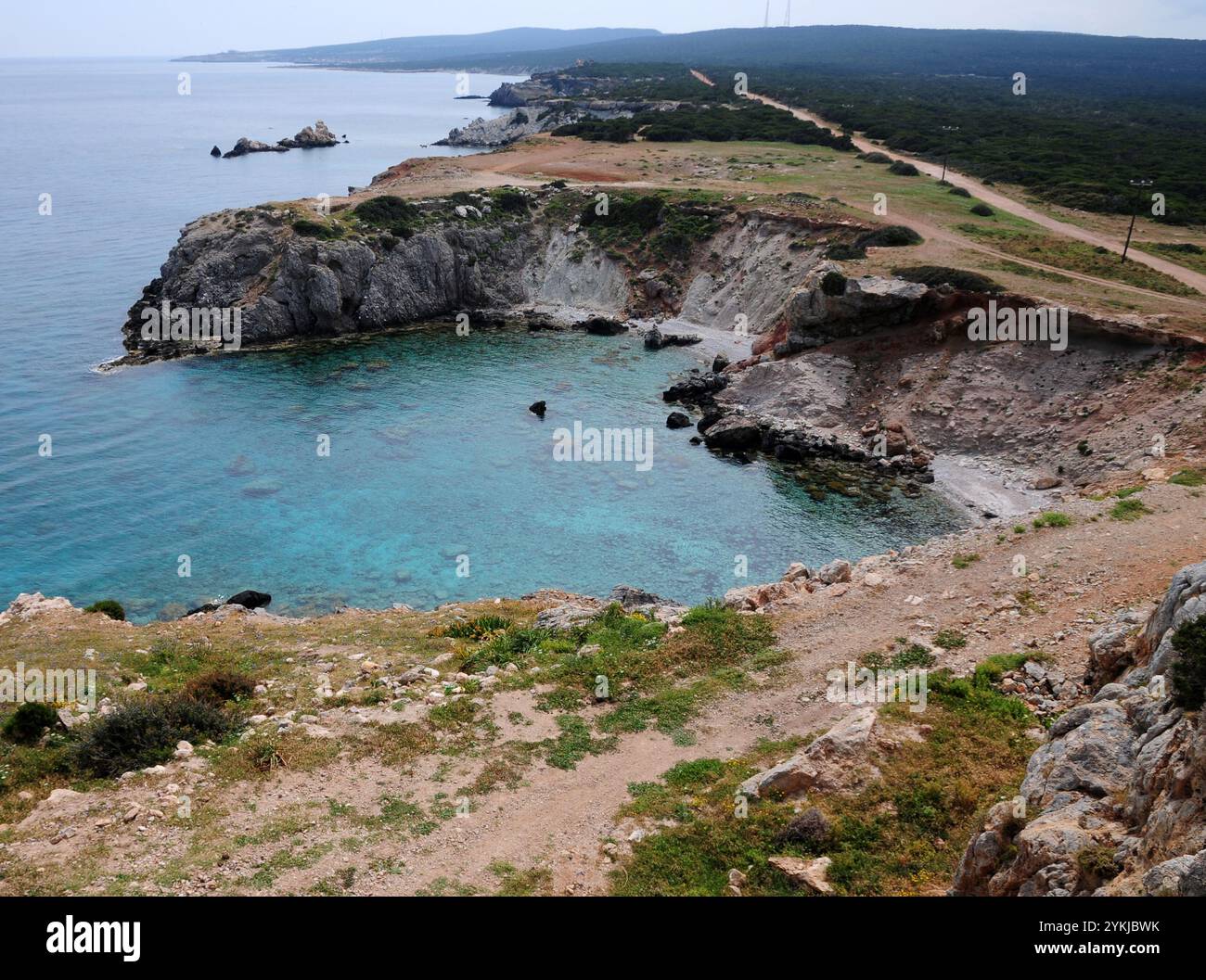 A view from Karpaz, the tip of the Turkish side of the island of Cyprus ...
