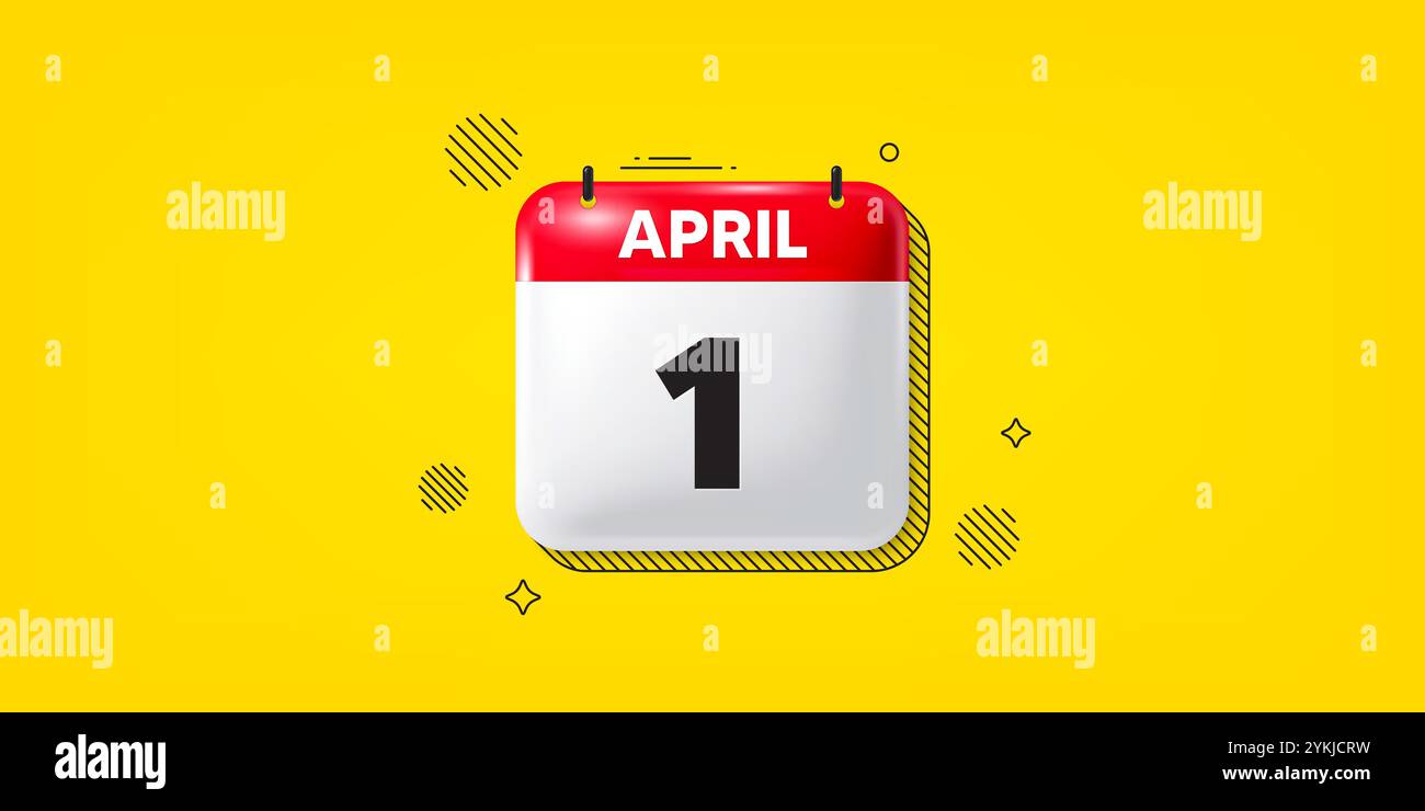 1st day of the month icon. Event schedule date. Calendar date of April ...