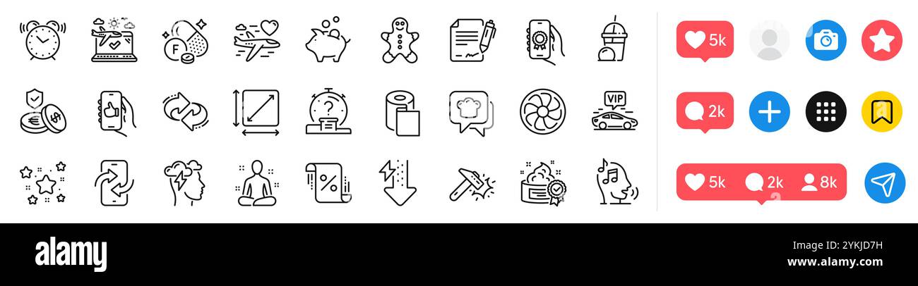 Honeymoon travel, Square area and Energy drops line icons pack. For web ...