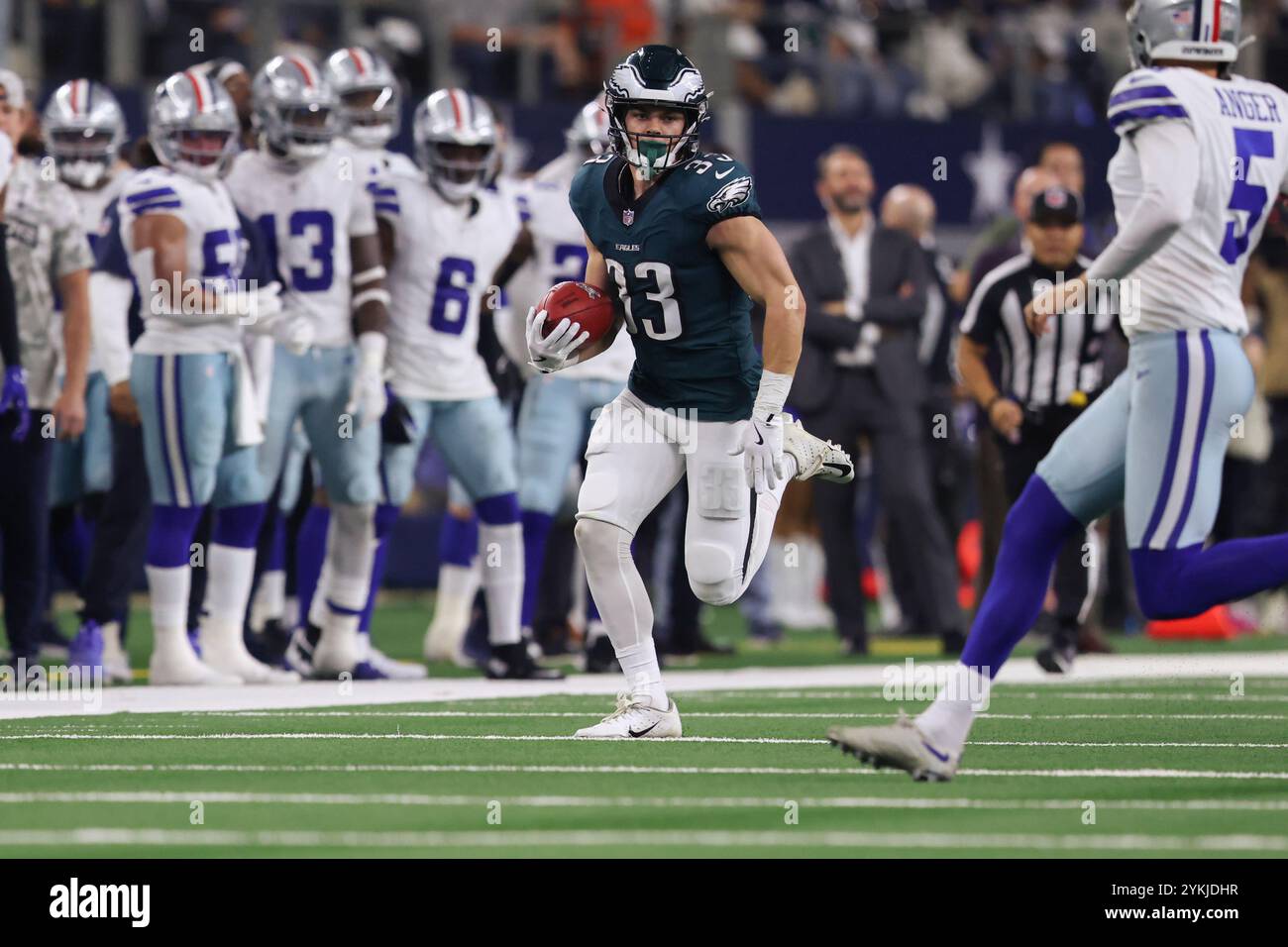 Philadelphia Eagles cornerback Cooper DeJean (33) returns a punt during ...