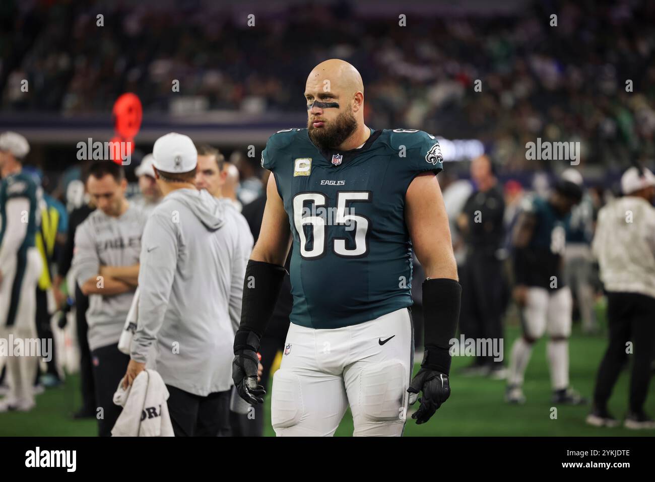 Philadelphia Eagles offensive tackle Lane Johnson (65) stands on the ...