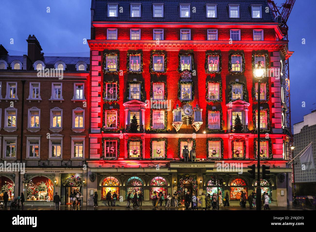 London, UK. 18th Nov, 2024. The annual 'advent calendar' facade ...