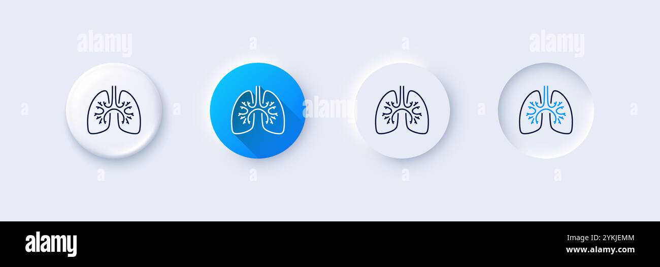 Lungs line icon. Pneumonia disease sign. Line icons. Vector Stock ...