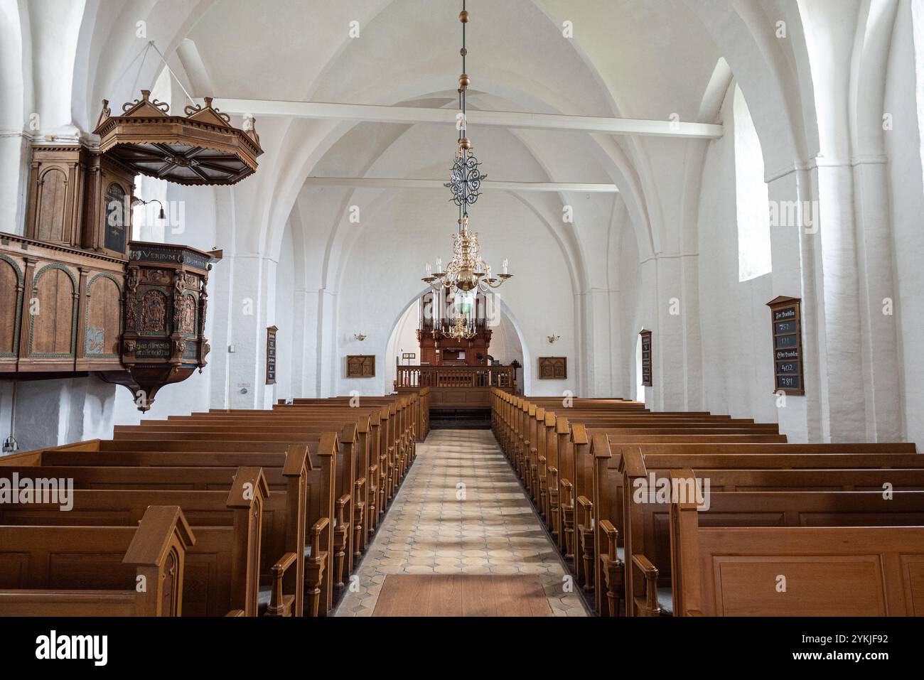 Church of town of Borre on island of Mon in Denmark Stock Photo - Alamy