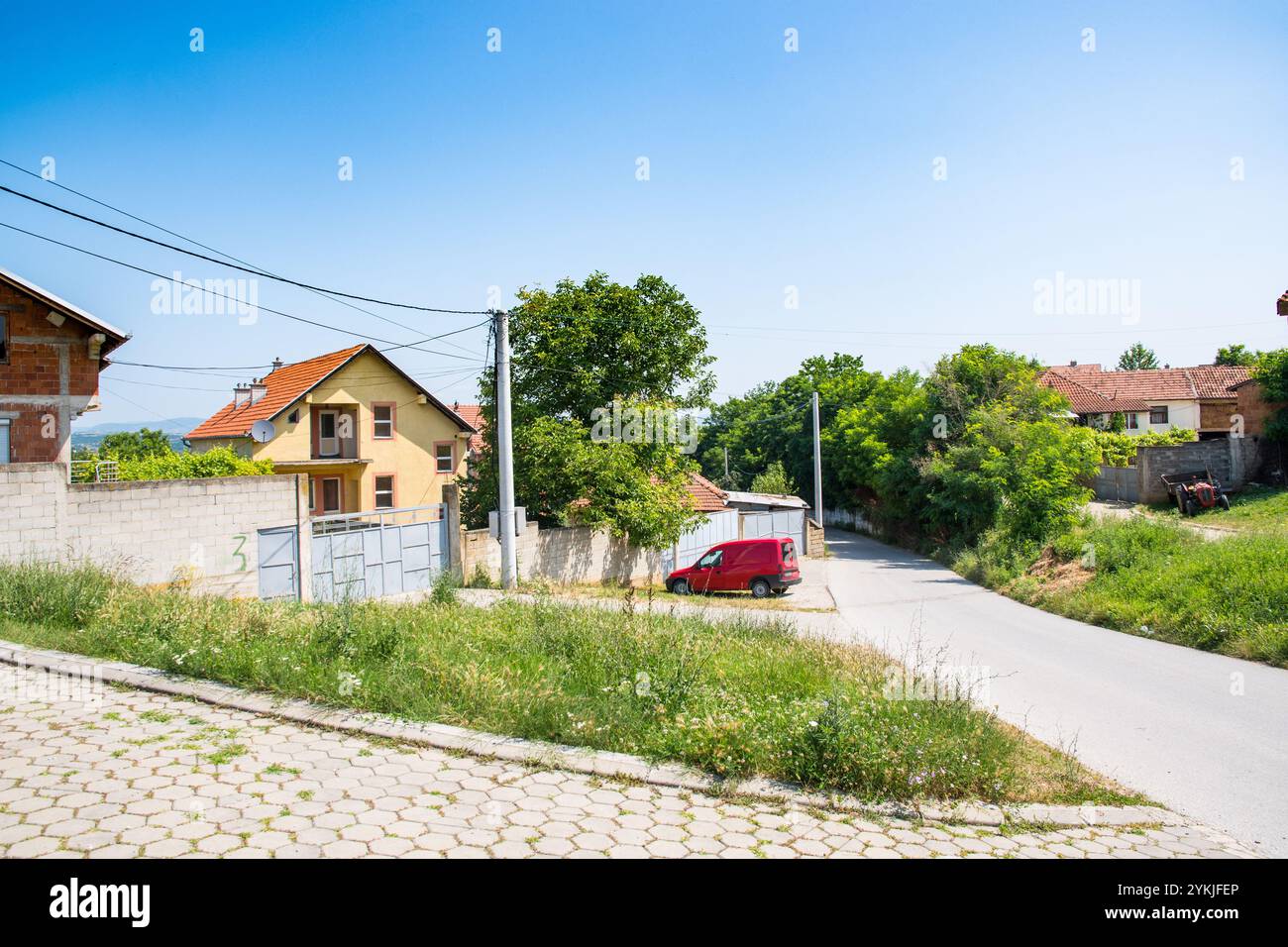 Village in the countryside of Kosovo in the Balkans Stock Photo - Alamy
