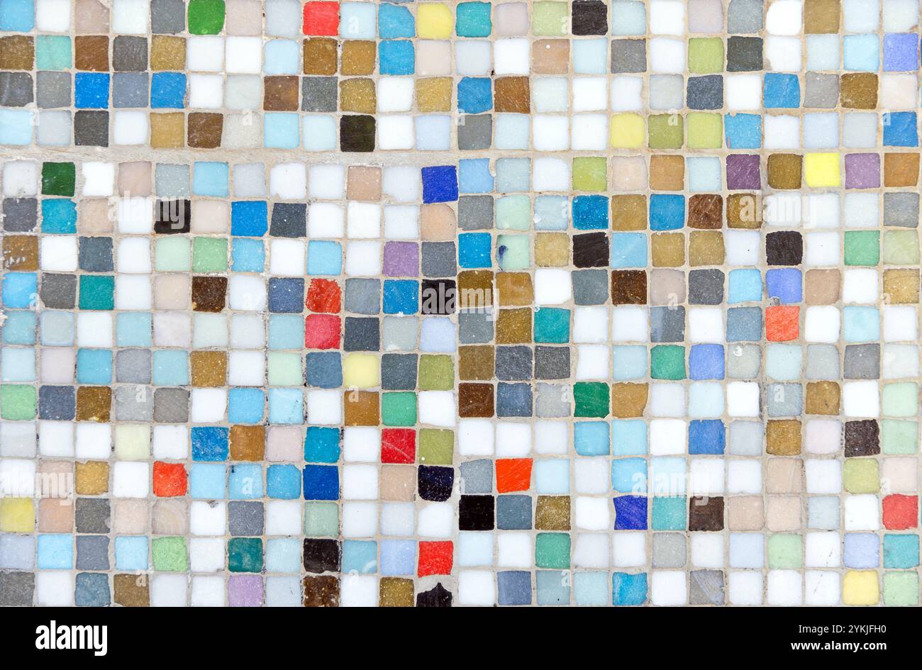 Colorful square tiling design. Mosaic wall decoration with random pixel ...
