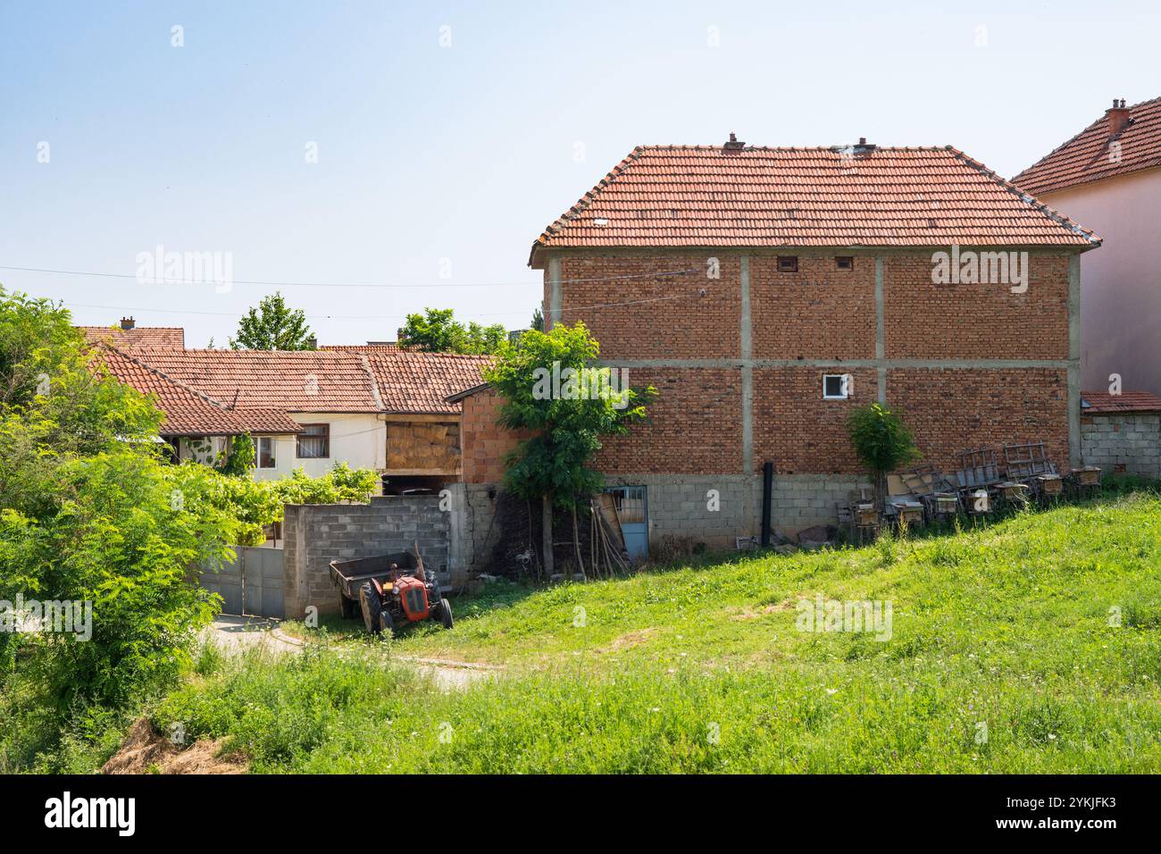 Village in the countryside of Kosovo in the Balkans Stock Photo - Alamy