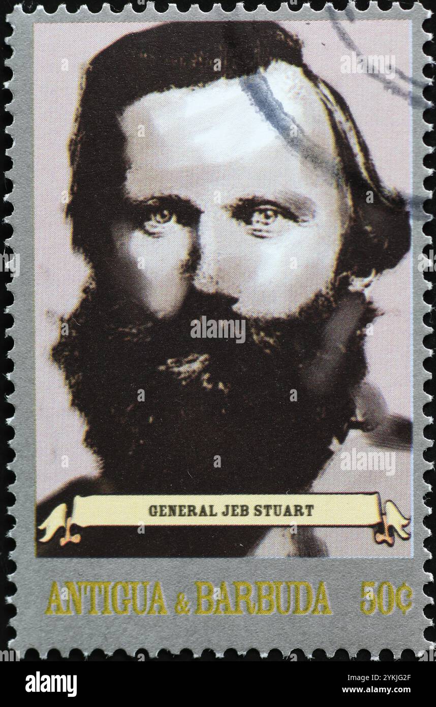 General Jeb Stuart portrait on postage stamp Stock Photo - Alamy