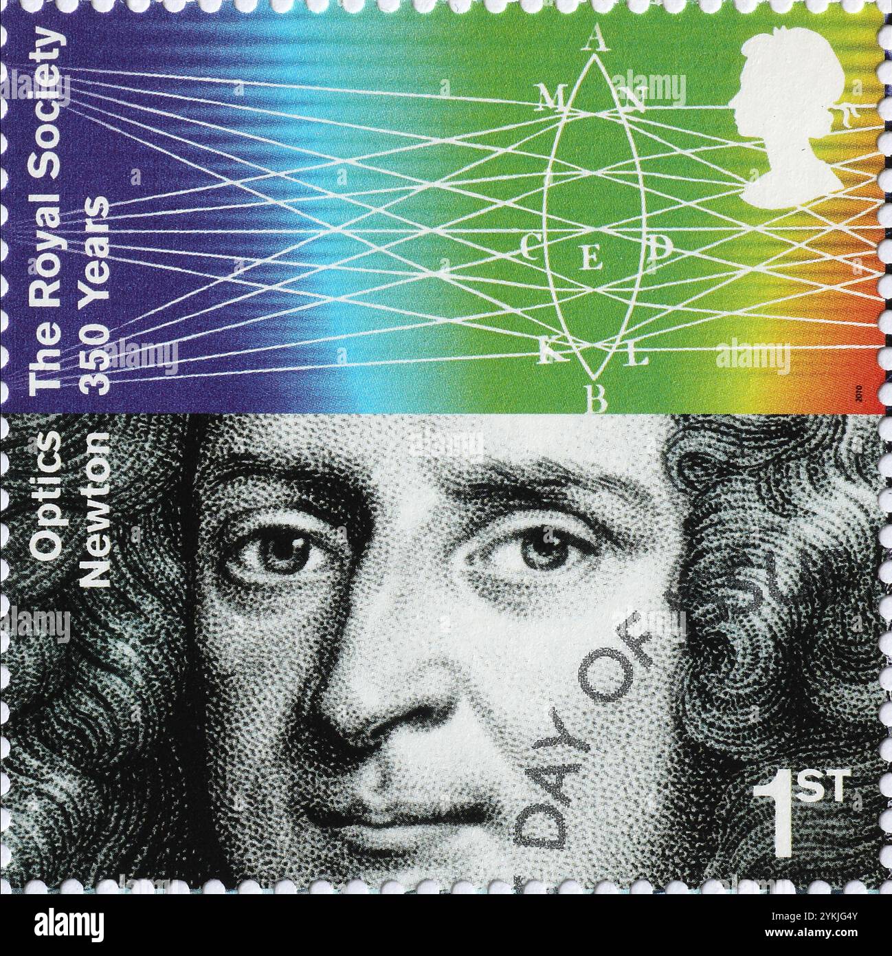 Scientist Isaac Newton celebrated on british stamp Stock Photo - Alamy